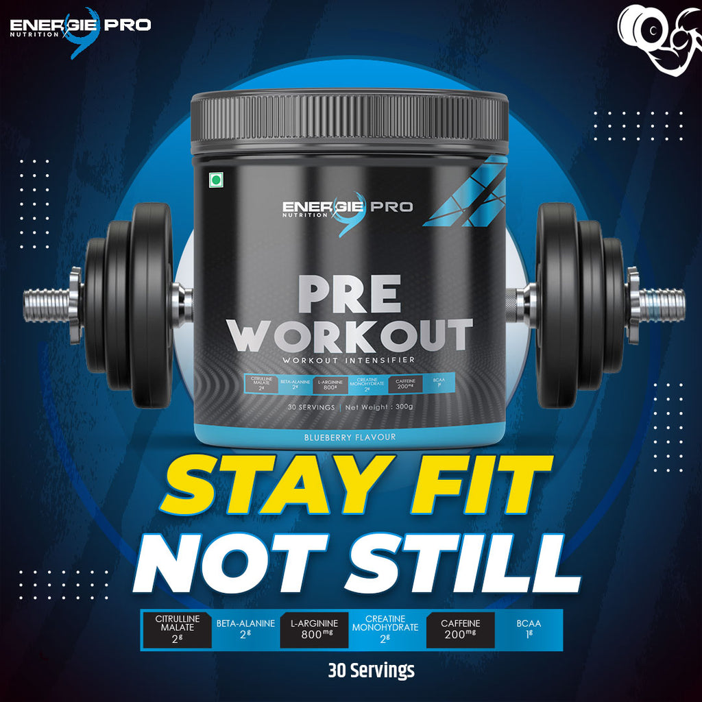 Energie9 Pro pre- workout (Blueberry Flavour) with Electrolytes Vegan ...